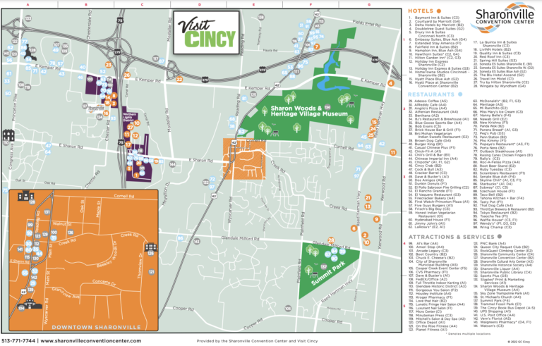 Attractions Map - Sharonville Convention Center | Cincinnati, OH